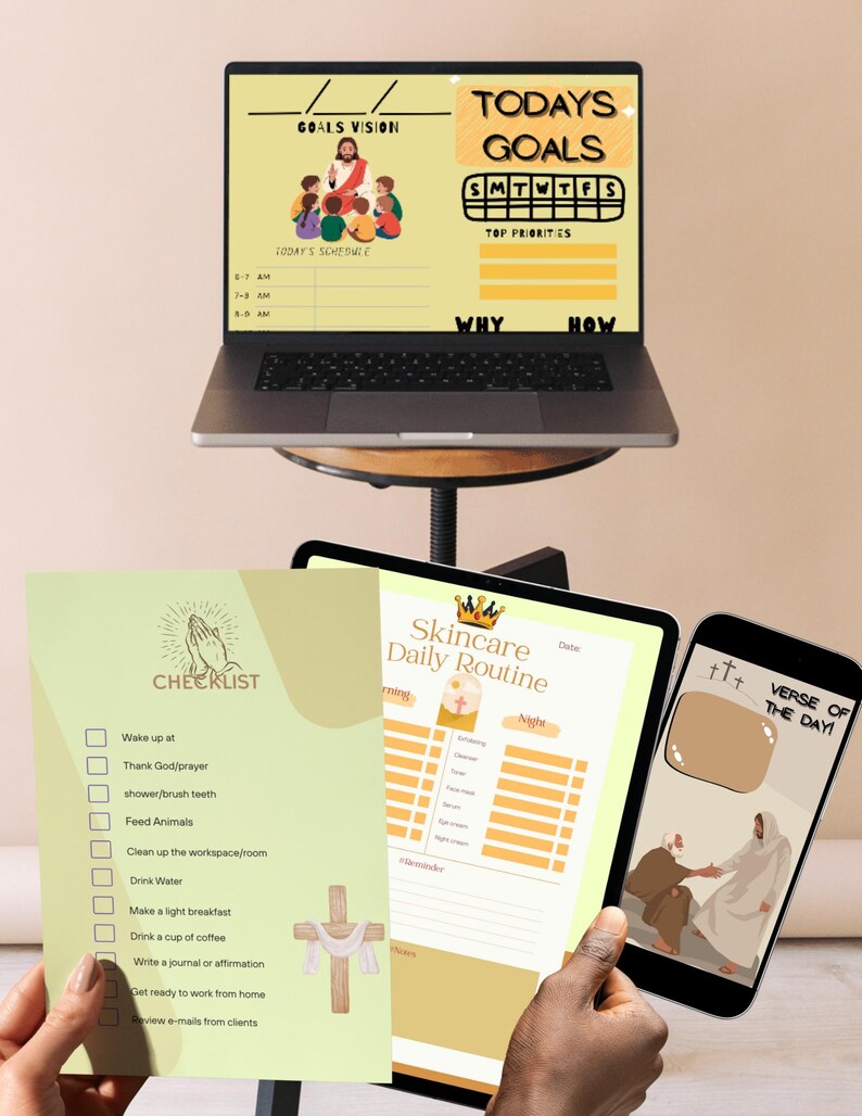 Christian Daily Planner Faith-based Productivity Journal, Gratitude ...