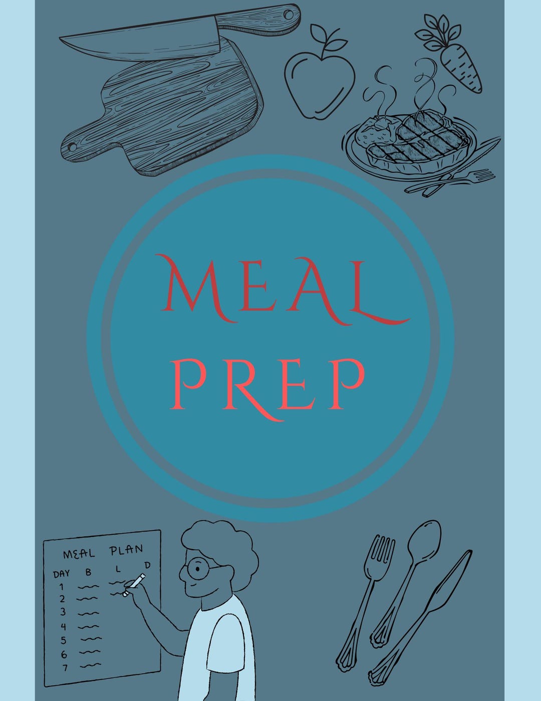 ADHD Friendly - Daily/weekly/monthly Meal Prep, Diet Tracker, Evergreen ...