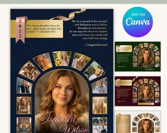 Senior Yearbook Ad Template – Editable Canva Graduation Tribute Page ...