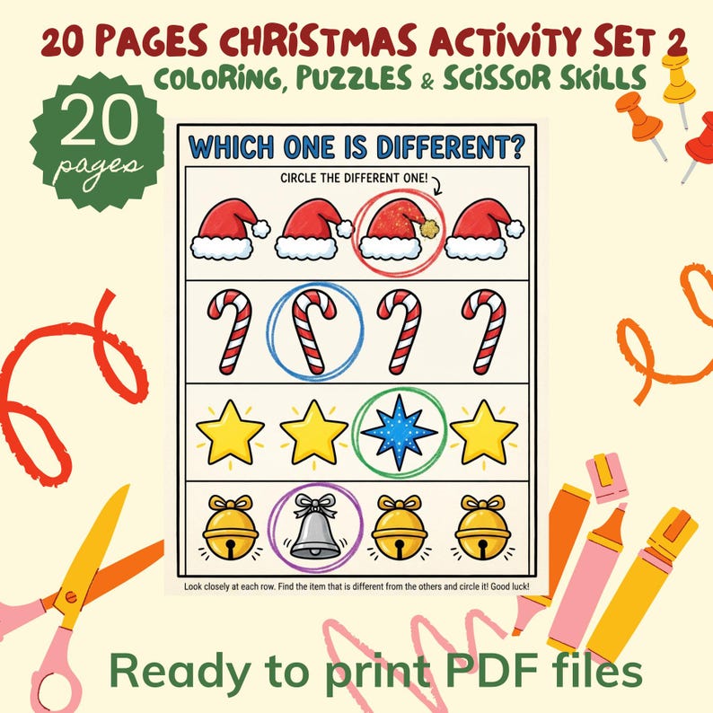 Christmas Activity Worksheets for Kids | 20 Printable Games, Puzzles ...