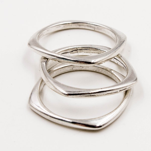 Modern Silver Ring - Etsy