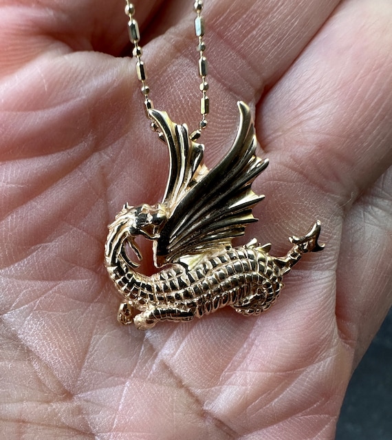 14k Solid Gold Dragon Pendant, Chinese New Year of th… - Gem