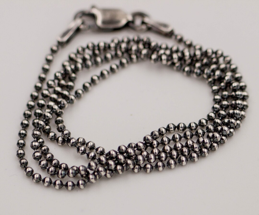 24 Inch Ball Chain Necklace, 1.5mm Silver Ball Necklace, Silver ...