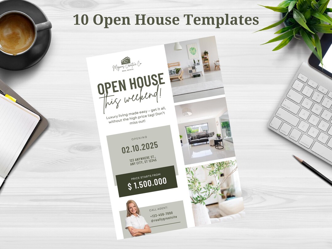 10 Open House Templates | Editable Canva Real Estate Flyers | Modern ...