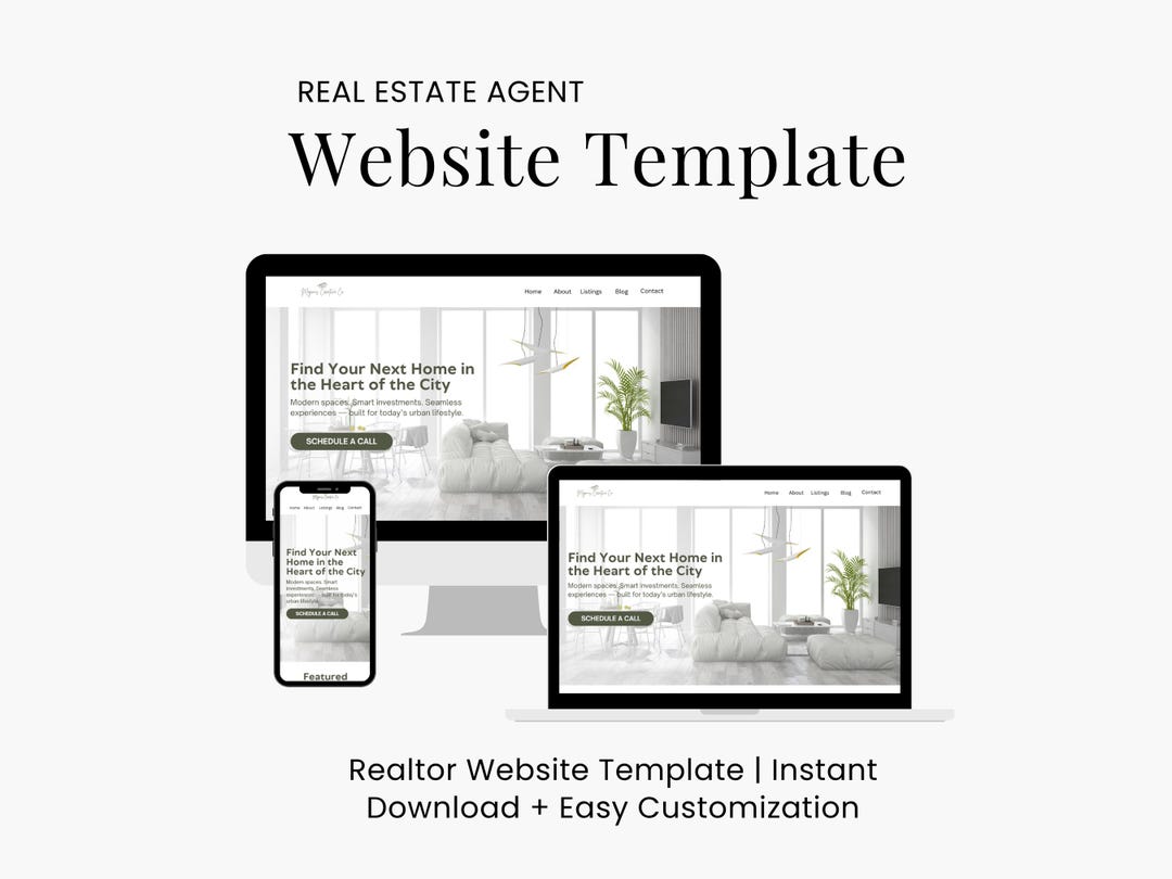 Realtor Website Template for Canva | Property Agent Website | Real ...