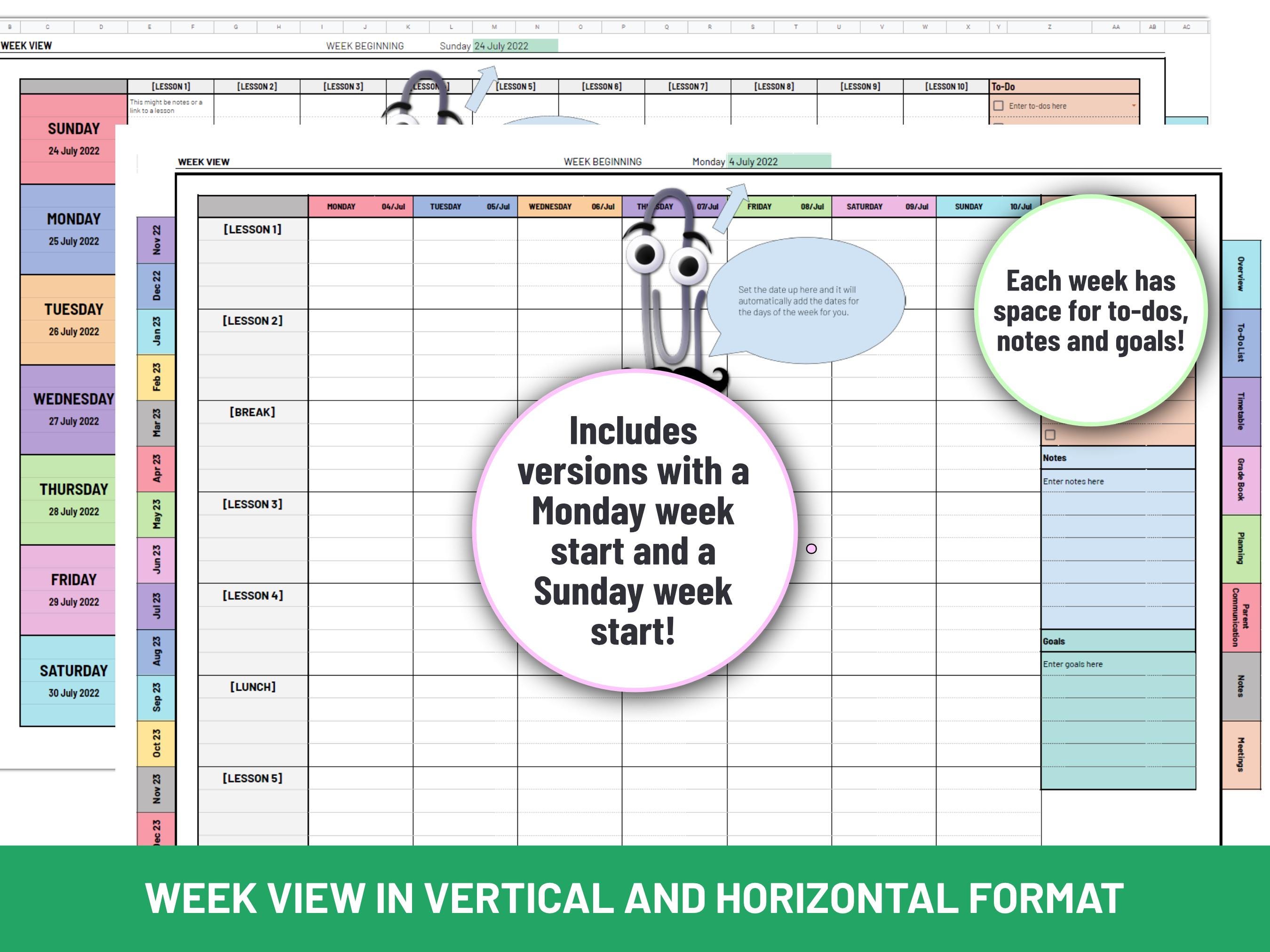 Editable Teacher Lesson Planner | Google Sheets, Yearly Updates ...