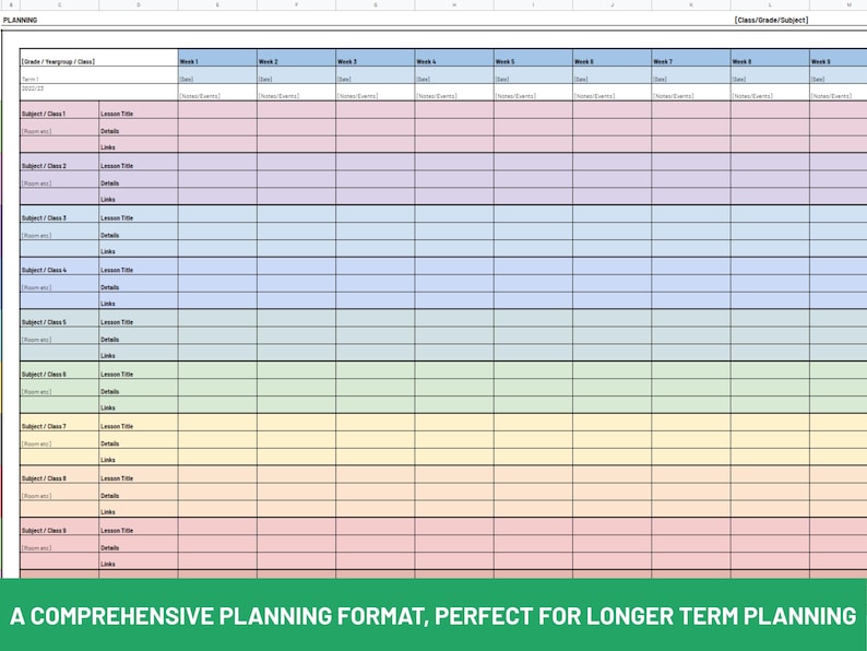 Fully Editable Teacher Planner | Google Sheets, Lesson Planning ...