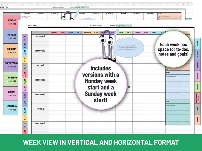 Fully Editable Teacher Planner | Microsoft Excel, Lesson Planning ...