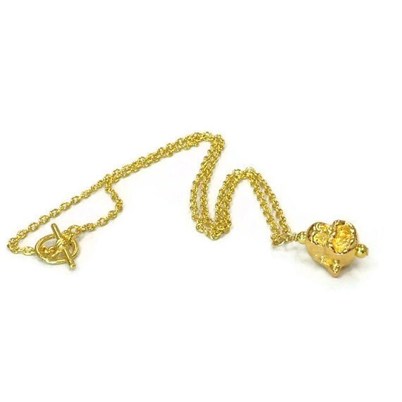 Buddha Necklace Chinese Jewelry Happy Buddha Yellow Gold Chain | Etsy