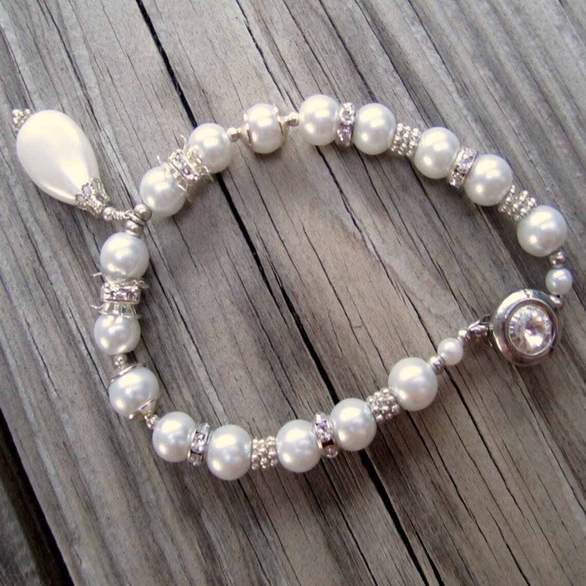 Pearl Bracelet - June Birthstone - Wedding Bracelet - Silver Jewelry ...