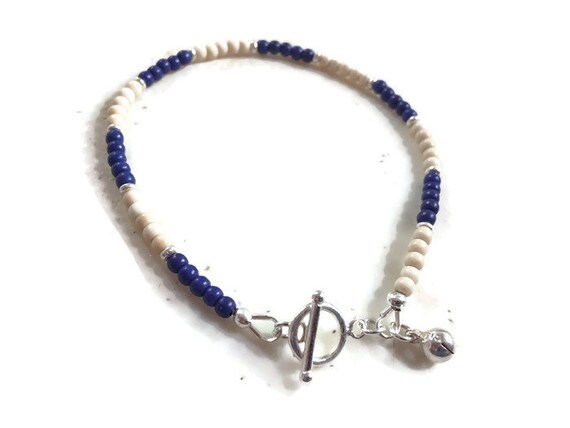 Navy Blue Bracelet Sterling Silver Jewelry Gemstone | Etsy