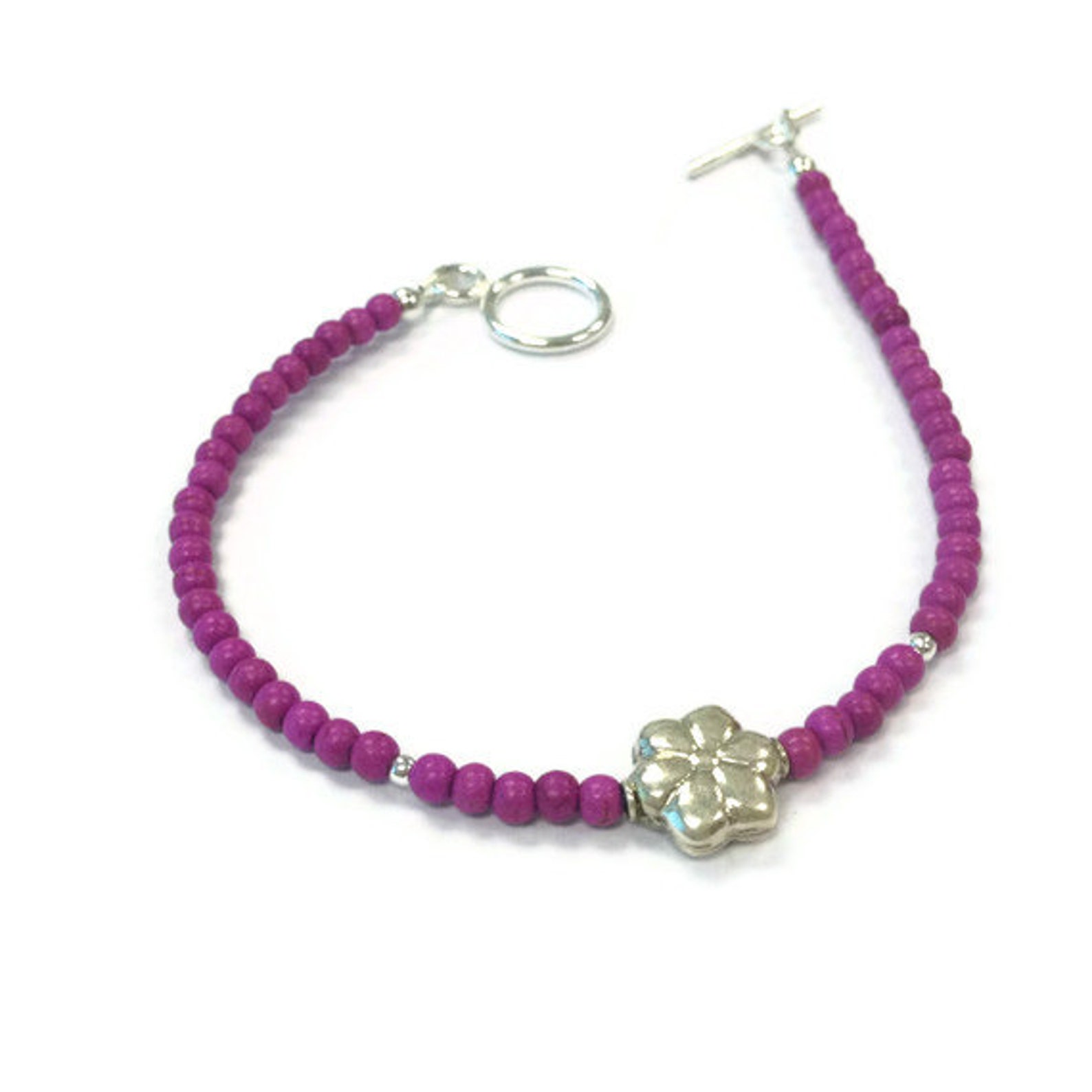 Pink Bracelet - Turquoise Gemstone Jewellery - Sterling Silver Jewelry ...