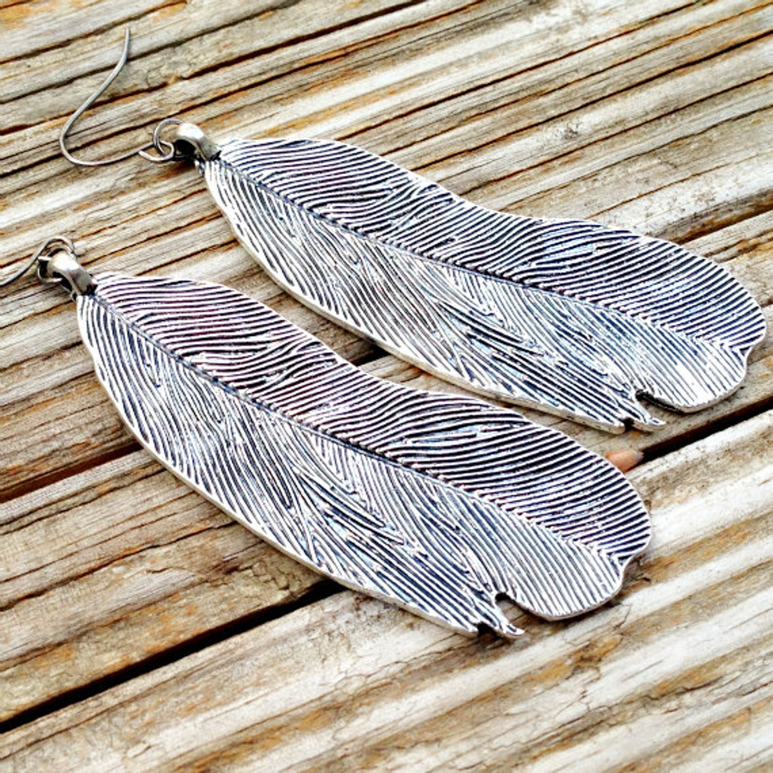 Feather Earrings Silver Native American Jewelry - Etsy
