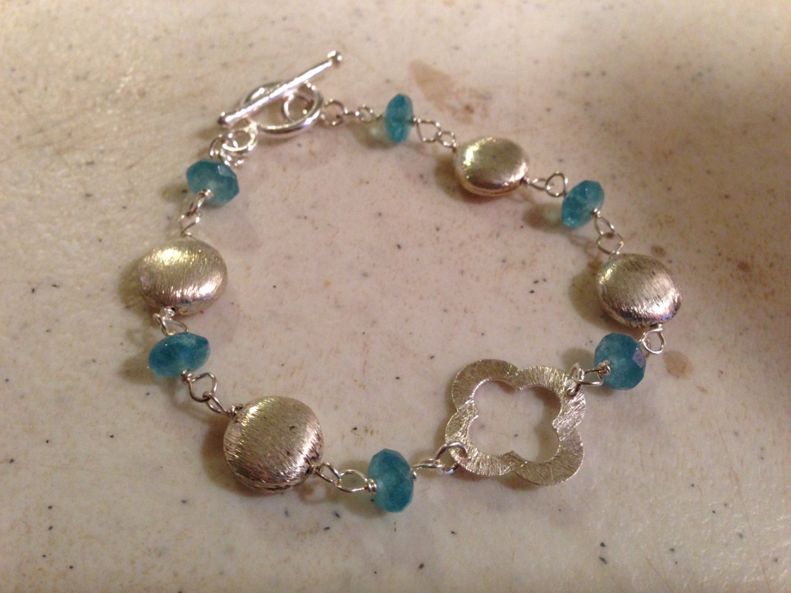 Blue Bracelet - Sterling Silver Jewelry - Quartz Gemstone Jewellery ...