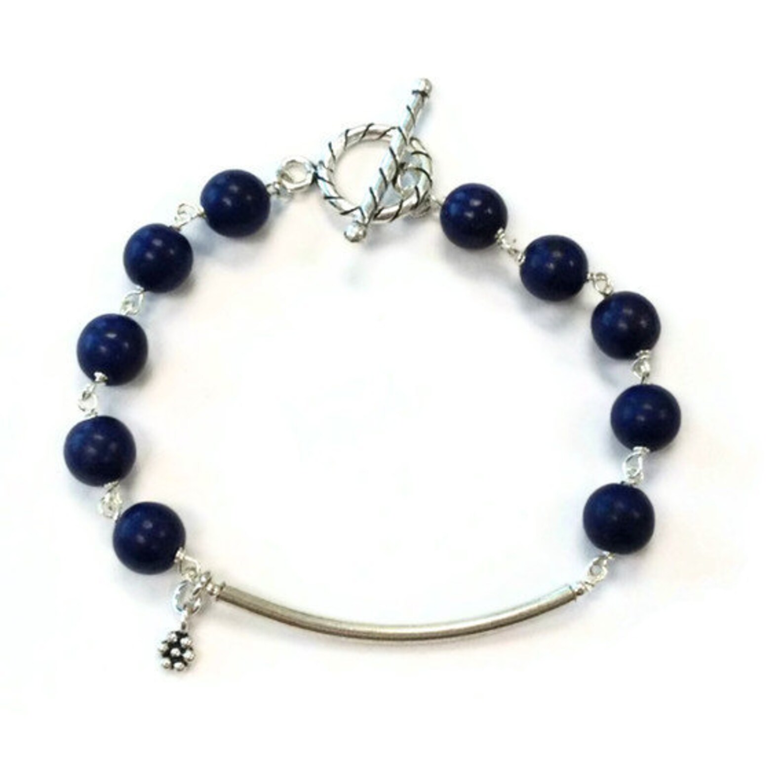 Navy Blue Bracelet Turquoise Jewellery Sterling Silver | Etsy