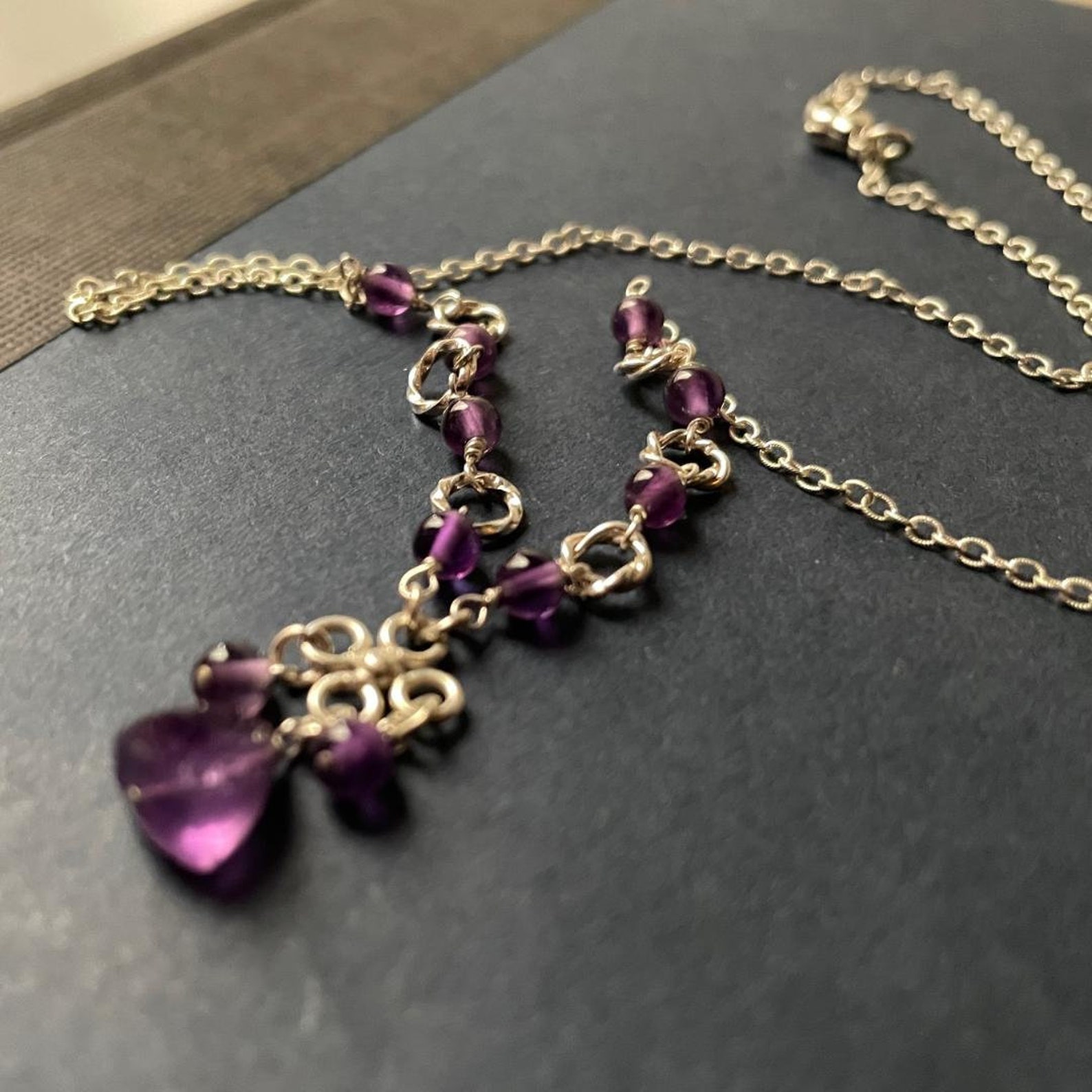 Handmade Amethyst Sterling Silver Necklace - February Birthstone - Etsy