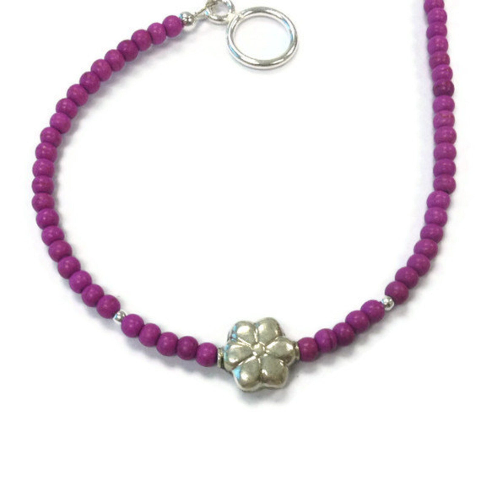 Pink Bracelet - Turquoise Gemstone Jewellery - Sterling Silver Jewelry ...