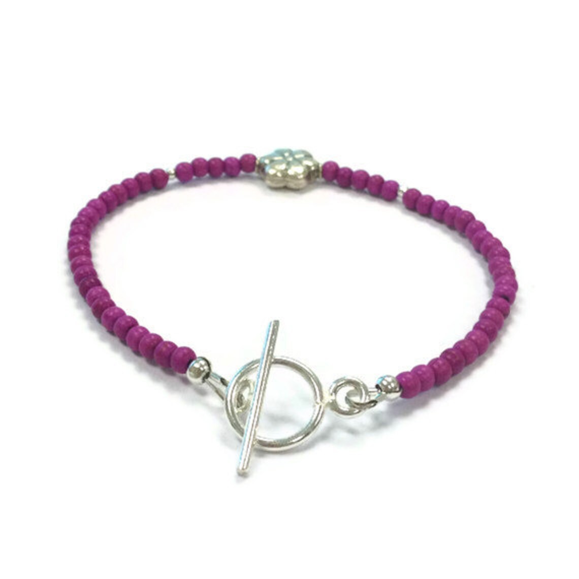 Pink Bracelet - Turquoise Gemstone Jewellery - Sterling Silver Jewelry ...