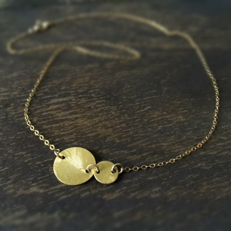 Gold Necklace - Disc Jewelry - Chain Jewellery - Fashion - Trendy - Etsy