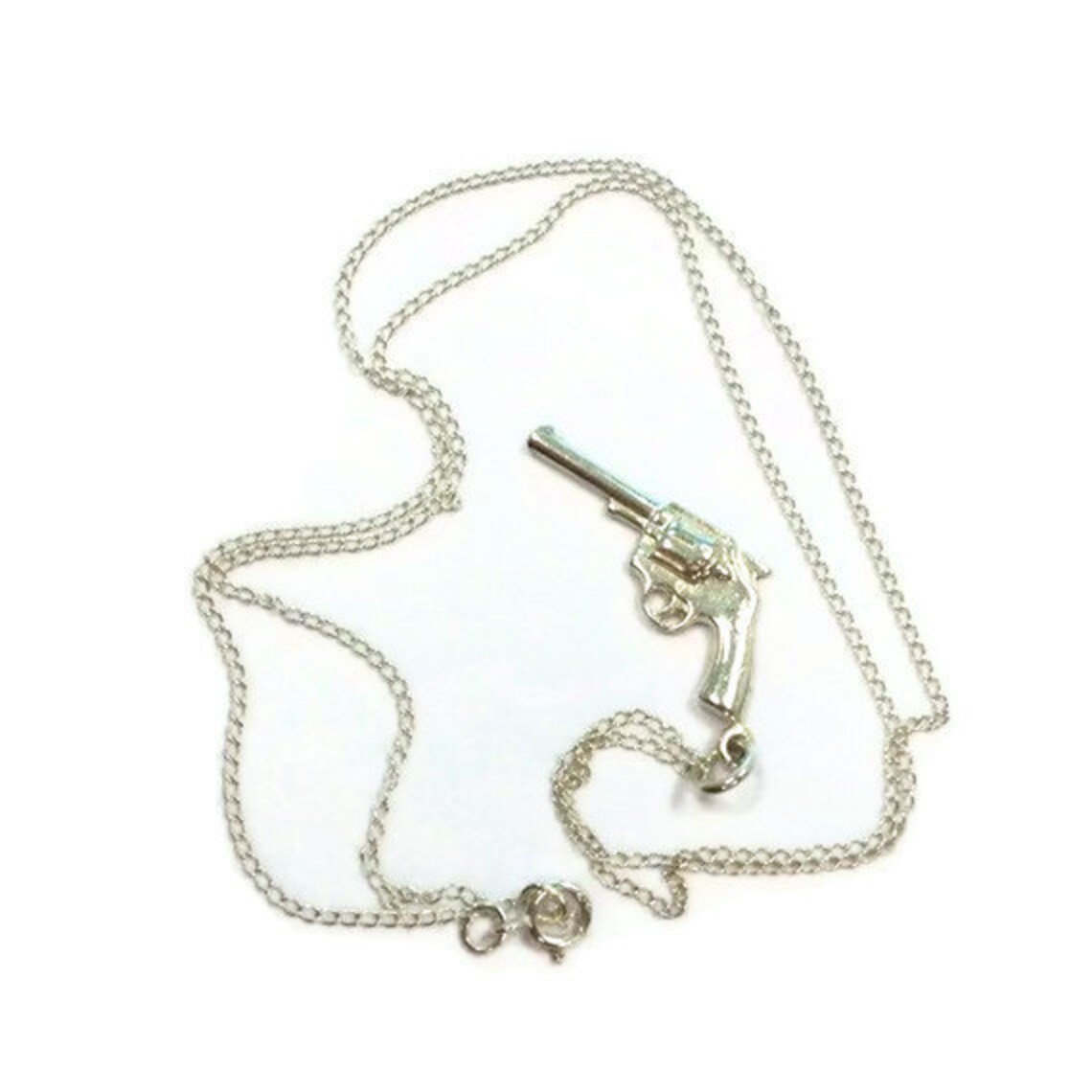Gun Necklace Sterling Silver Jewellery 925 Pistol - Etsy