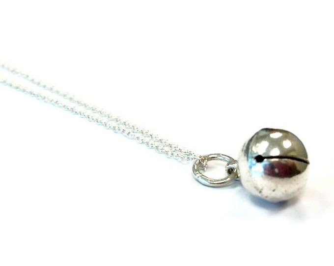 Bell Necklace Bell Pendant Bell Charm Sterling Silver Jewelry Chain ...