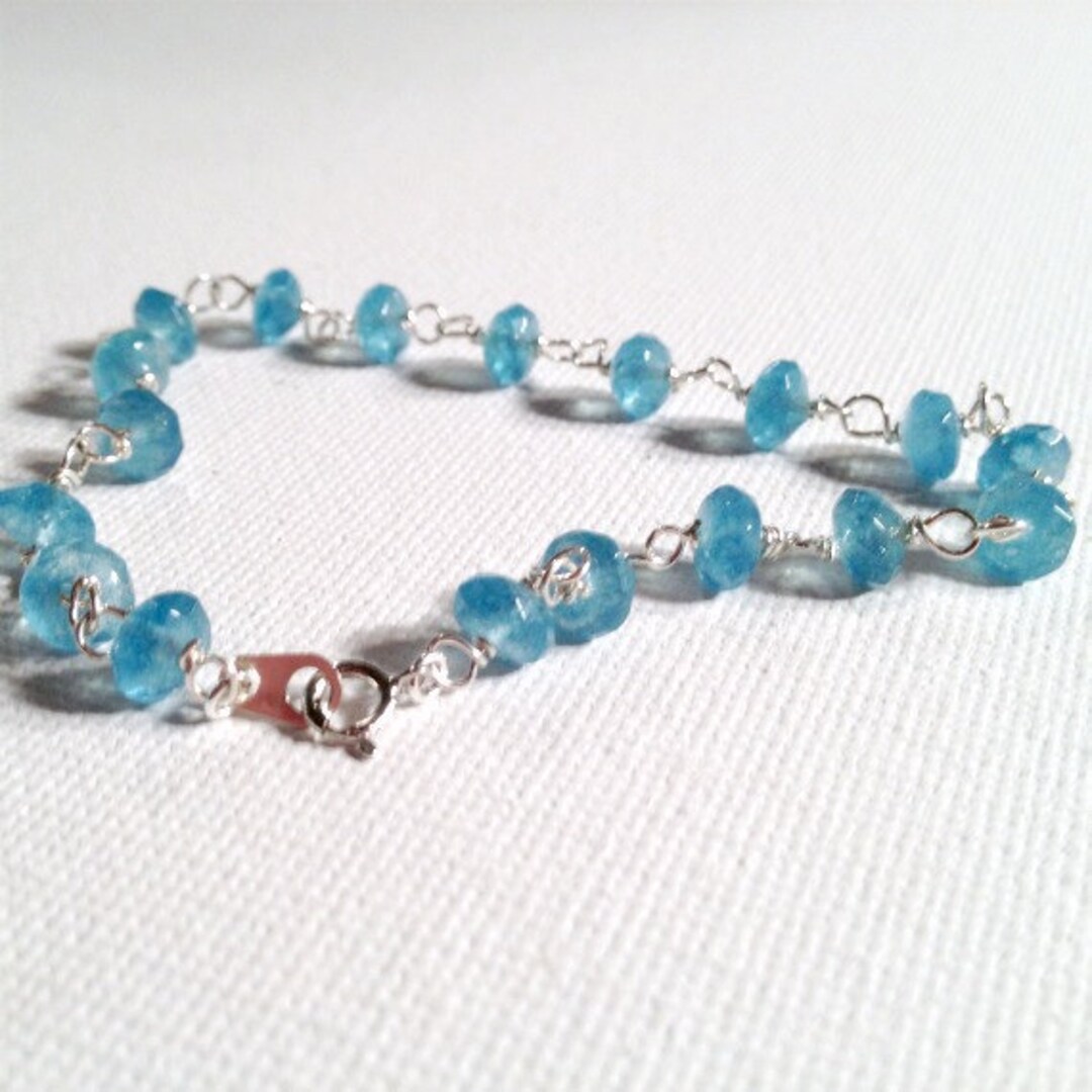 Blue Bracelet - Sponge Quartz Jewelry - Gemstone - Sterling Silver ...