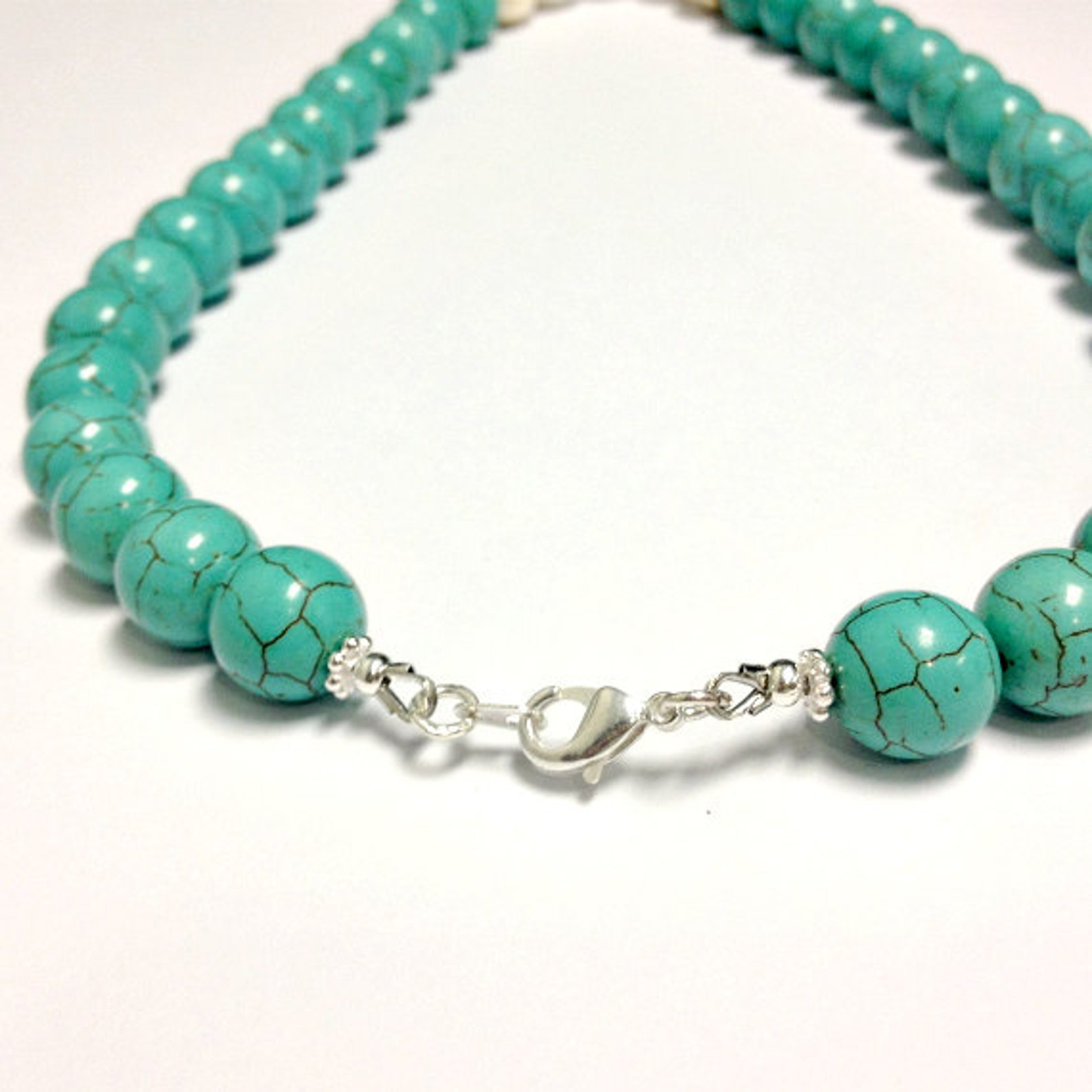 Turquoise & Pearl Necklace Turquoise Jewelry Gemstone | Etsy