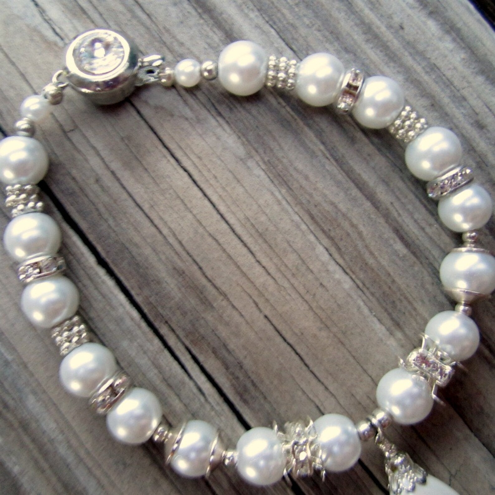 Pearl Bracelet - June Birthstone - Wedding Bracelet - Silver Jewelry ...