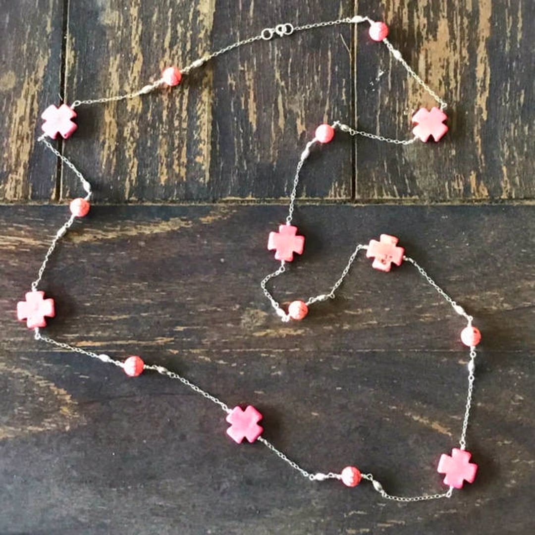 Pink Necklace Sterling Silver Jewelry Gemstone Jewellery Chain Trendy ...
