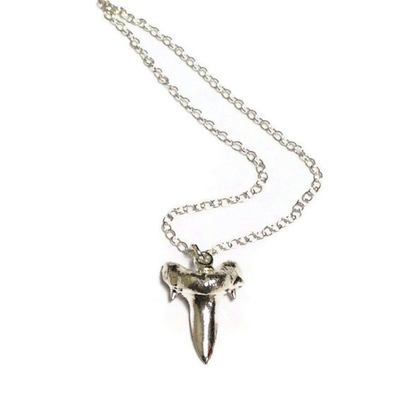 Shark Tooth Necklace Sterling Silver Dipped Jewelry | Etsy