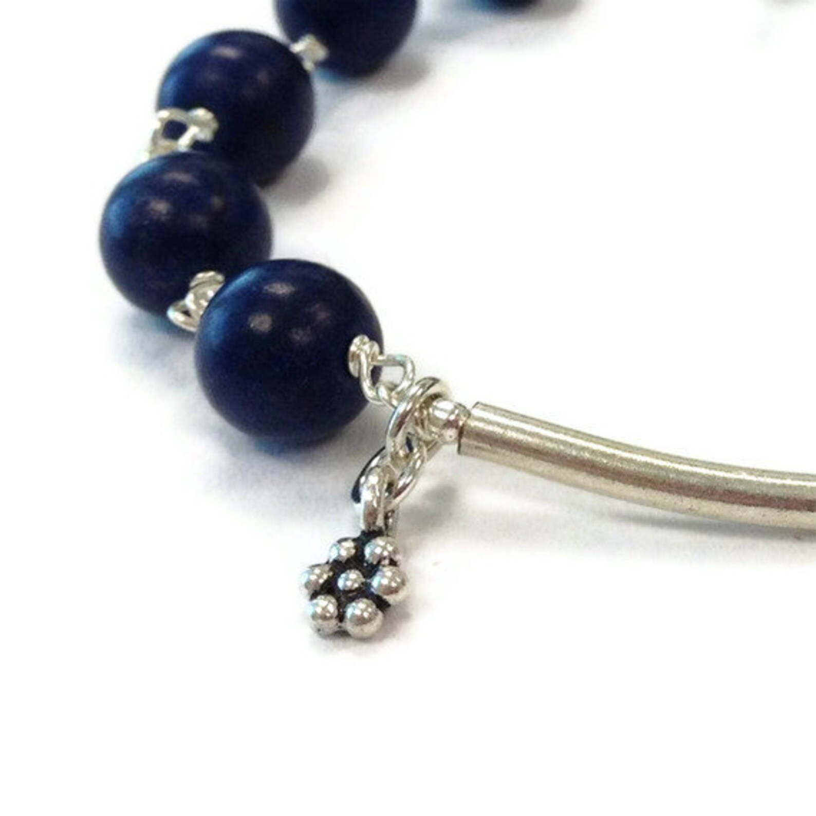 Navy Blue Bracelet Turquoise Jewellery Sterling Silver | Etsy