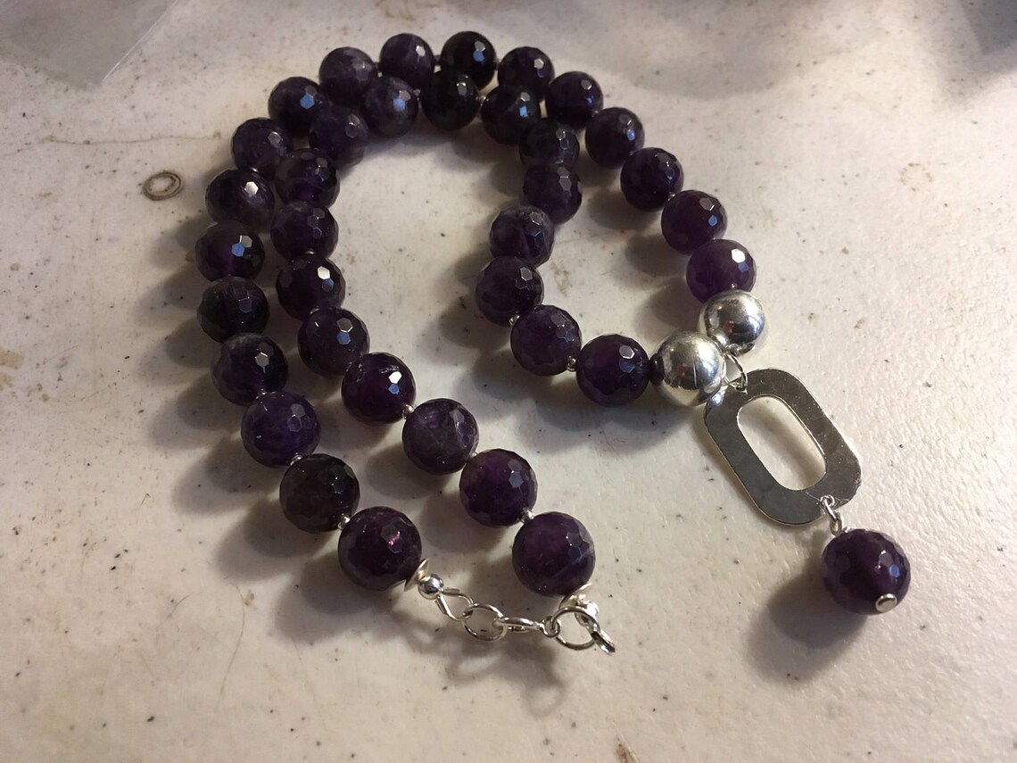 Amethyst Necklace February Birthstone Purple Jewelry | Etsy