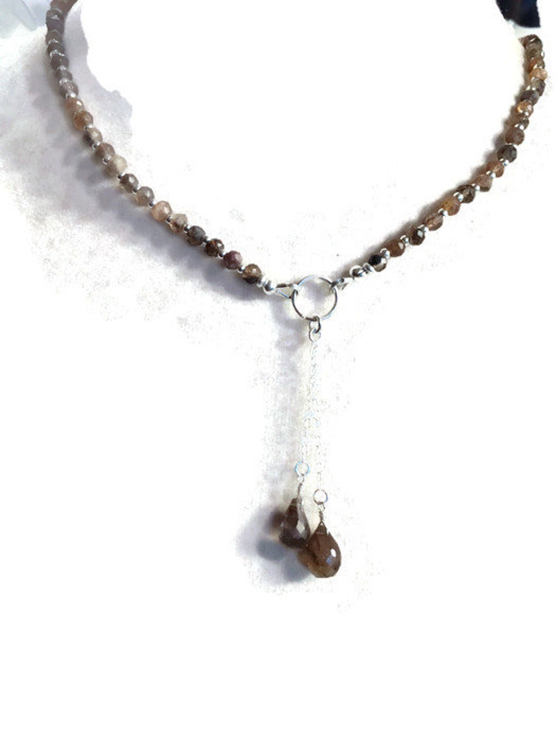 Brown Necklace - Andalusite Gemstone Jewelry - Sterling Silver ...