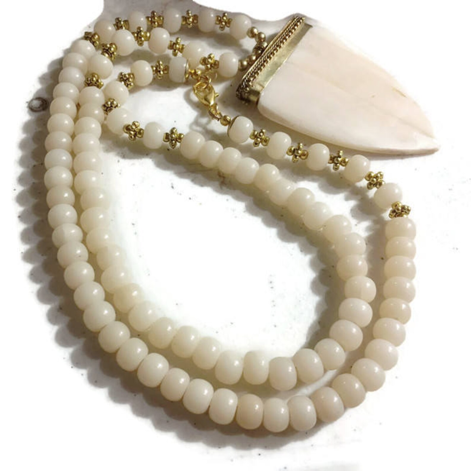 Beige Bone Arrow Pendant Necklace – Bodhi Gemstone Beaded Jewelry - Etsy