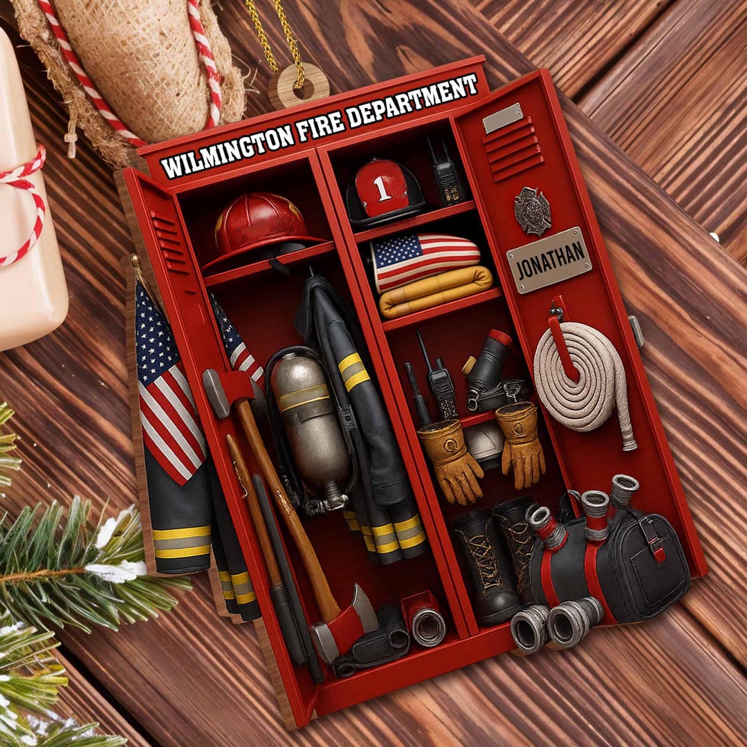 Custom Firefighter Fire Department Acrylic Ornament, Gift for ...