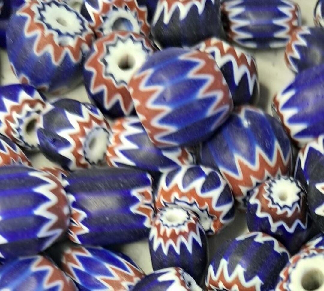 6 Layer Blue Chevron Rosette Beads - Etsy