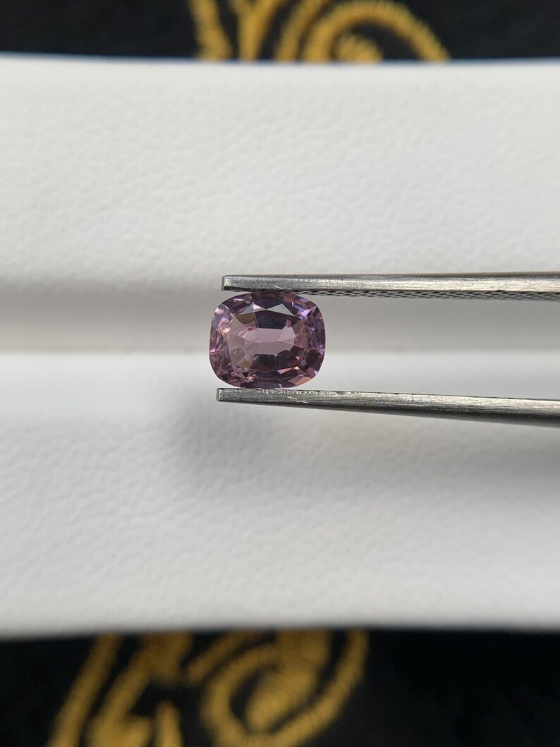Pinkish Peach Spinel, Untreated Cushion Cut Gemstone (0.85 Cts, 5x6x5 ...