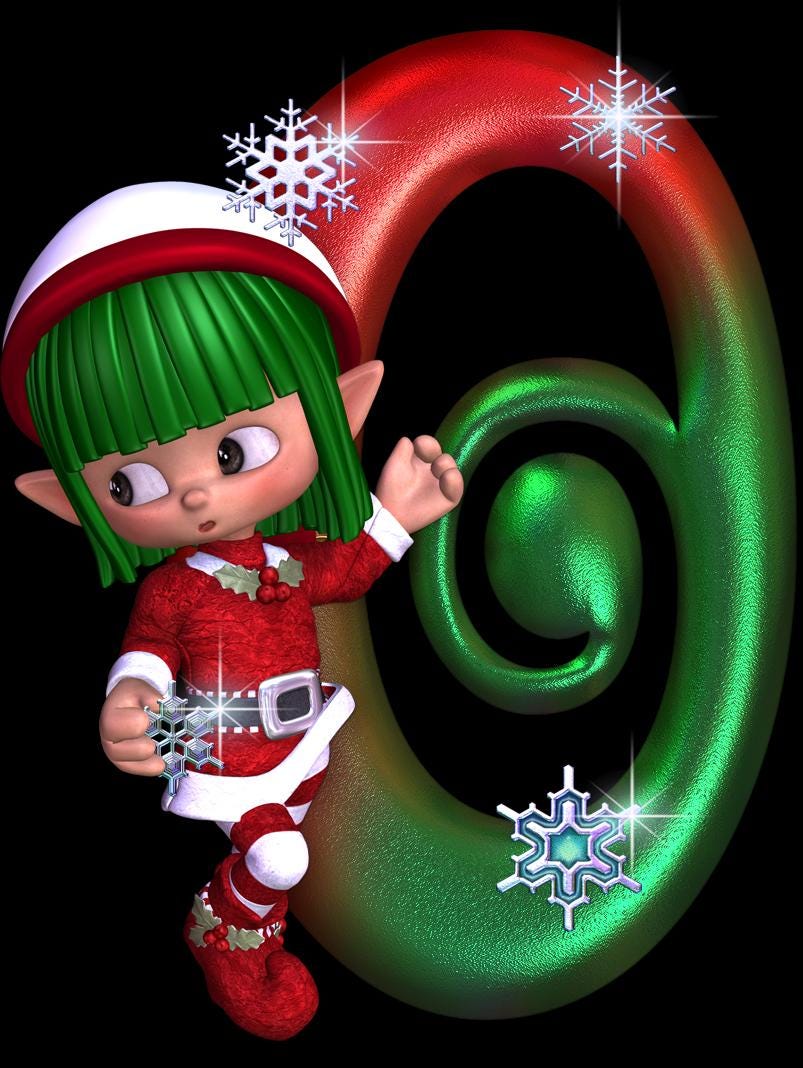 Christmas Elf Alphabet Clipart PNG Bundle | Holiday Letters (digital ...