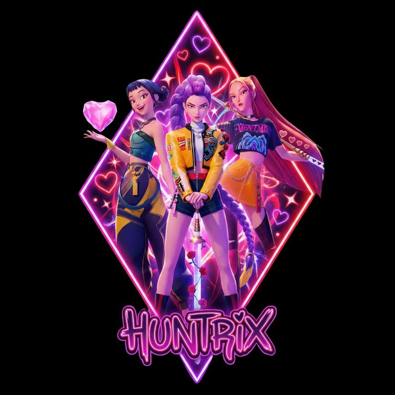 Valentine Huntrix Girl PNG, Kpop Demon Hunter Sublimation Design ...
