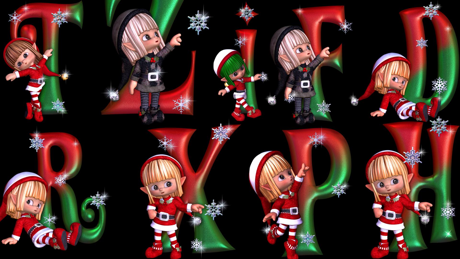 Christmas Elf Alphabet Clipart PNG Bundle | Holiday Letters (digital ...