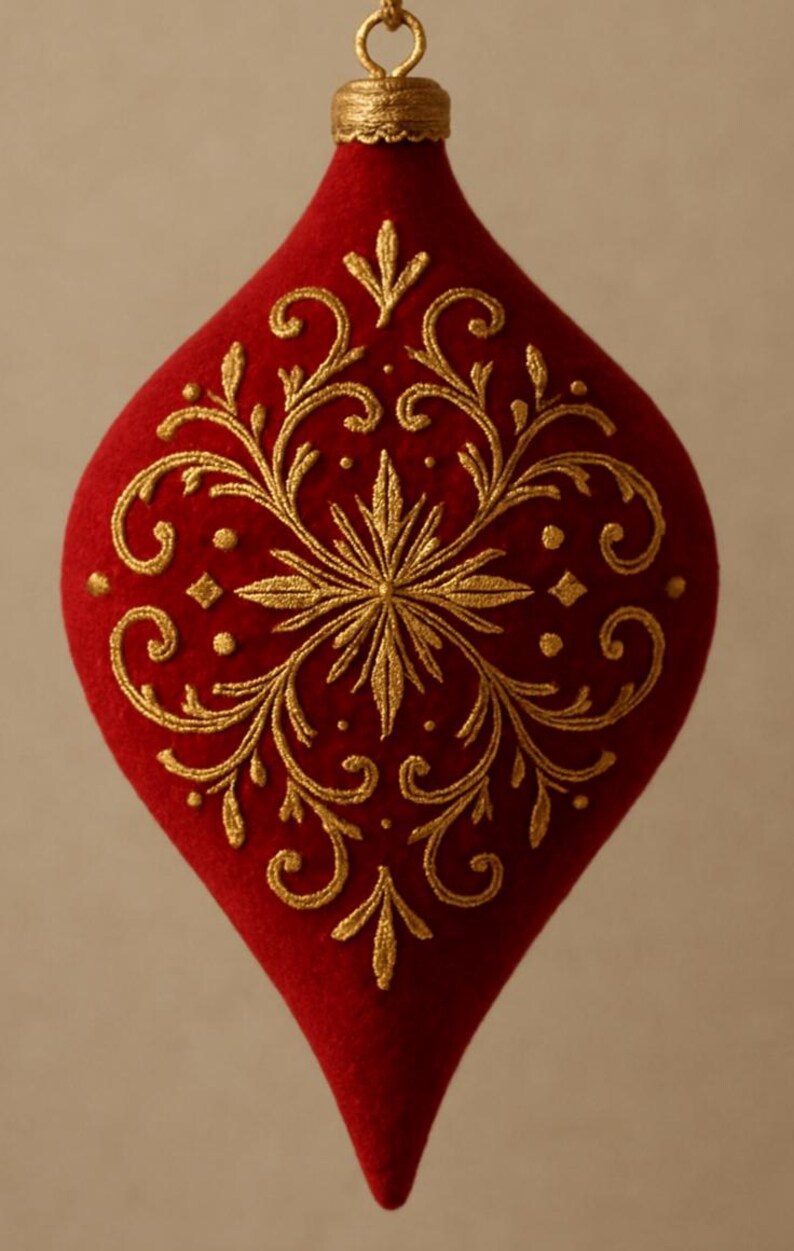 Red Gold Ornamental Christmas Clipart - Etsy