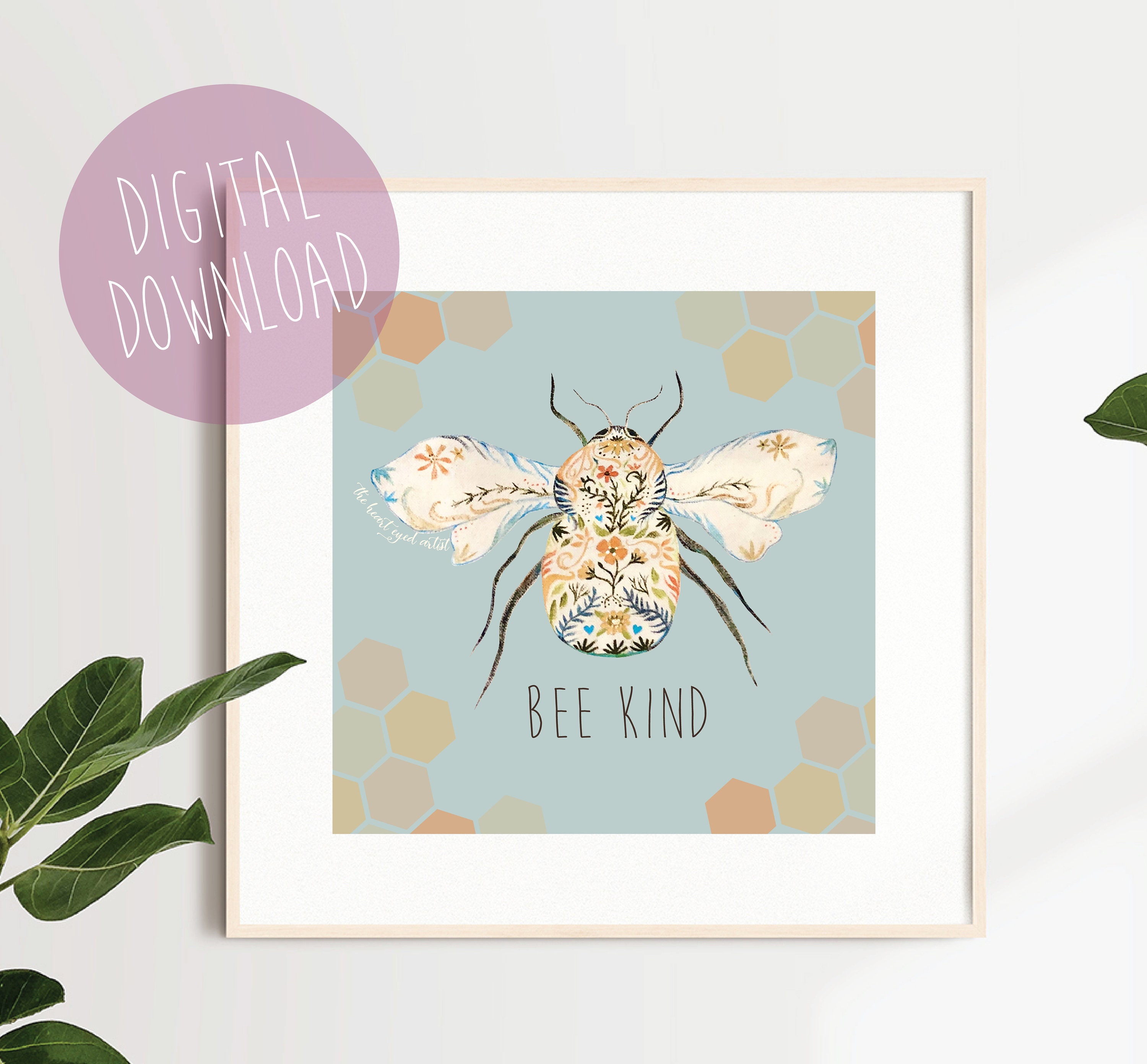 Bee Kind Art Print Choose to Bee Kind Digital Download | Etsy