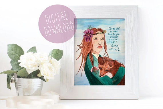 Anne With an E Art Print Anne of Green Gables Art Anne With | Etsy