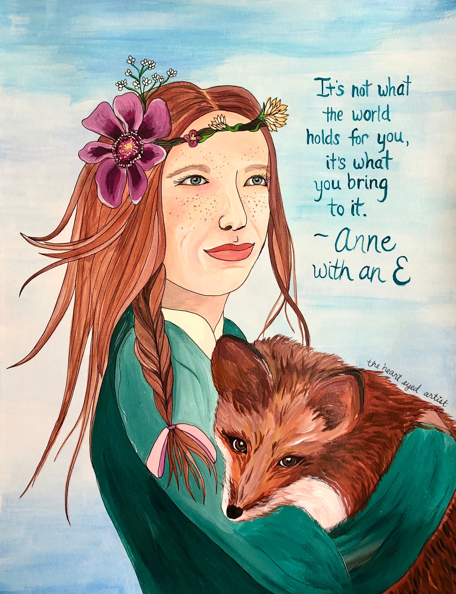 Anne With an E Art Print, Anne of Green Gables Art, Anne With an E Wall ...