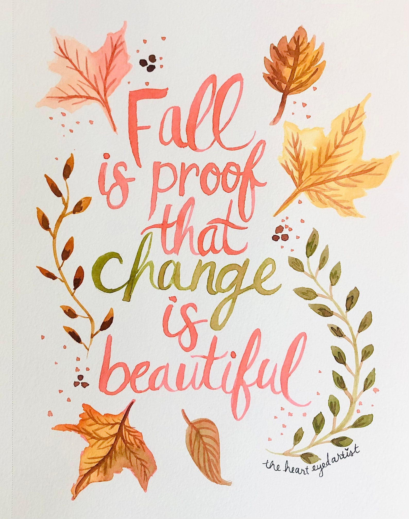 Fall is Proof That Change is Beautiful Original Painting, Fall Art ...