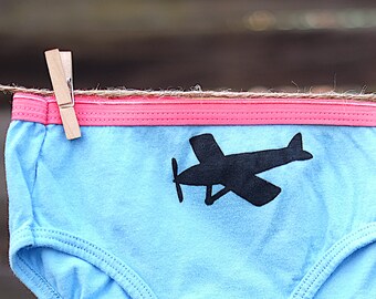 Girls Airplane Underwear Biplane Seaplane Propeller | Etsy
