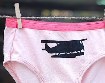 Girls Airplane Underwear Biplane Seaplane Propeller | Etsy