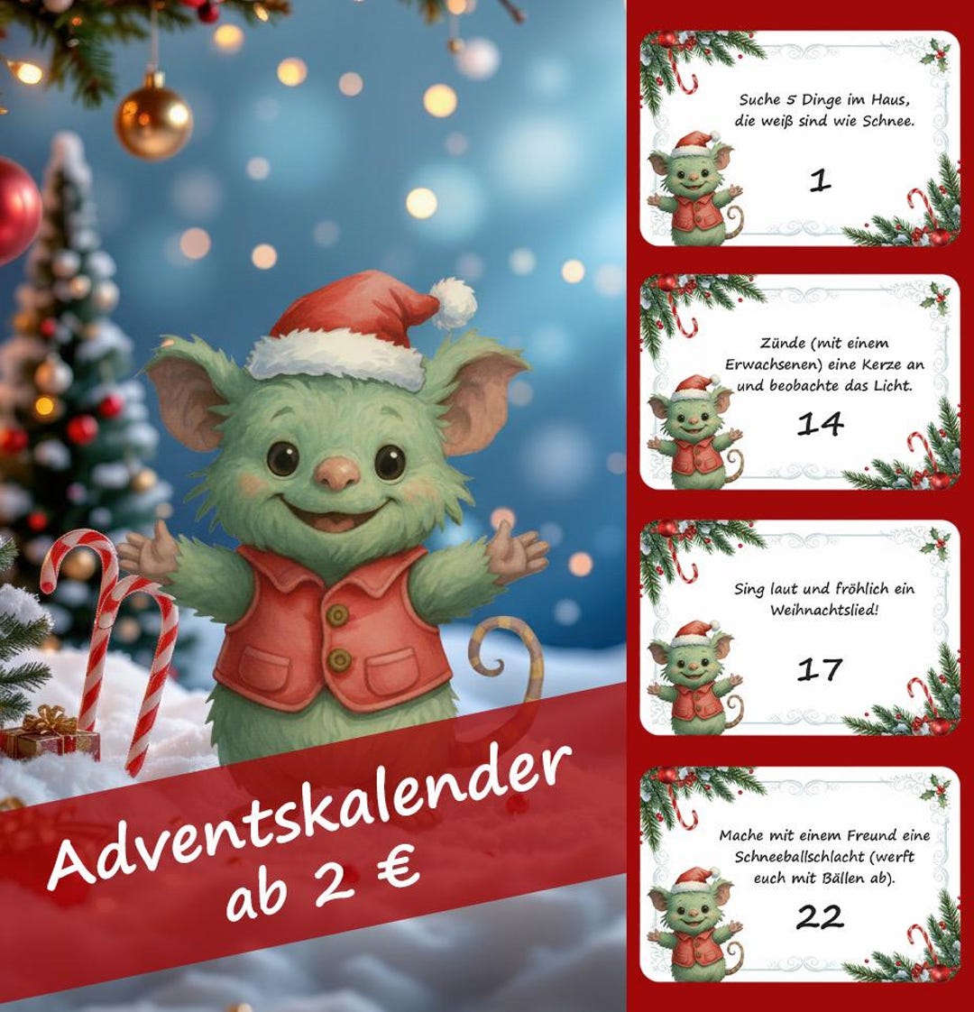 DIY Advent Calendar Cards, Interactive Advent Calendar - Etsy