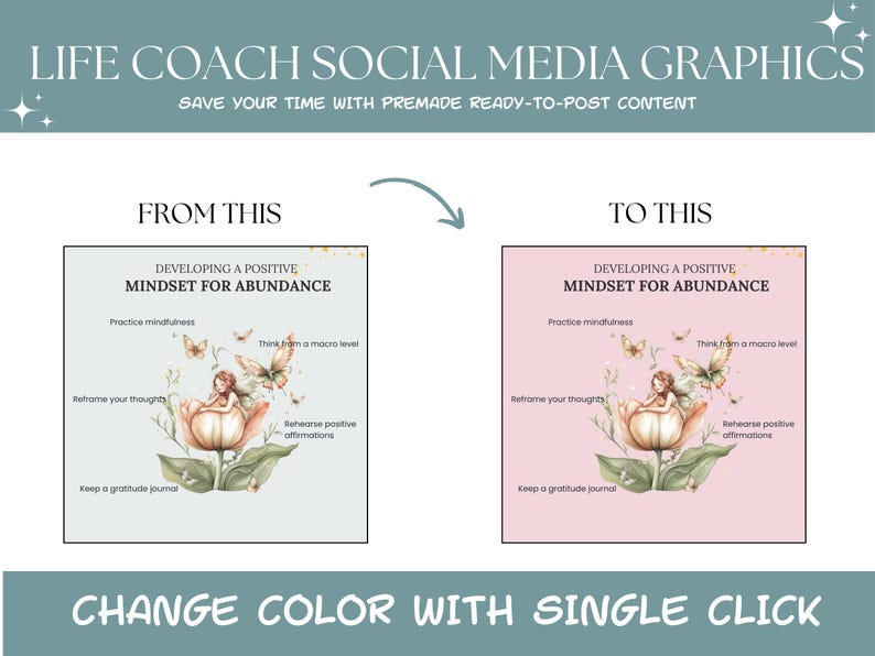30 Life Coach Instagram Templates Canva | Wellness Social Media ...