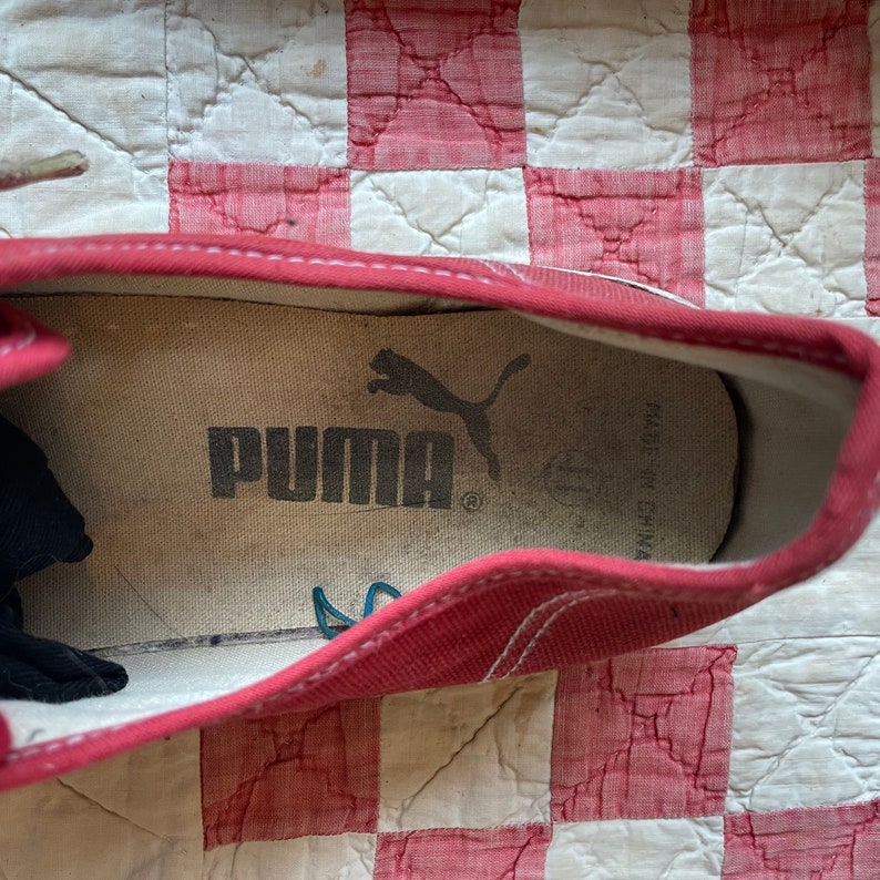 Vintage 1970s 1980s Puma Red Canvas and White Rubber Sneakers Running ...